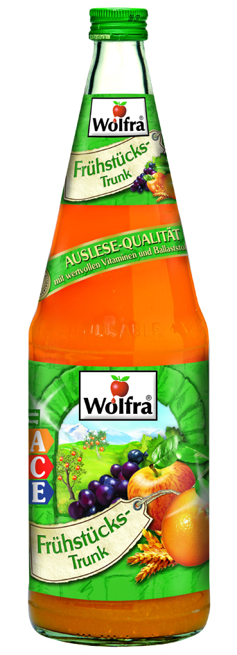 Wolfra Frühstückstrunk ACE 6 x 1,0 Liter Glas | Saft & Nektar | Saft ...